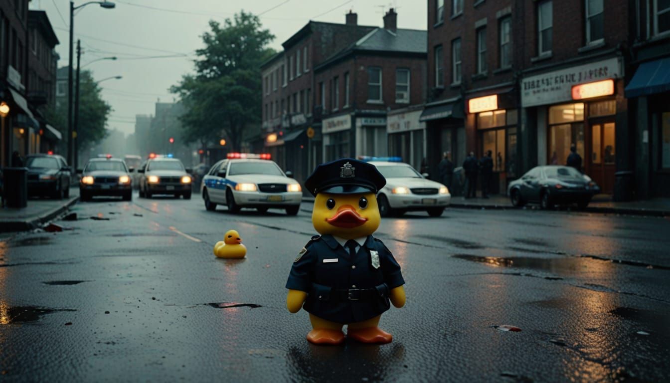 Hyper-Realistic Rubber Duck Police Officer Issues ... - AI Art