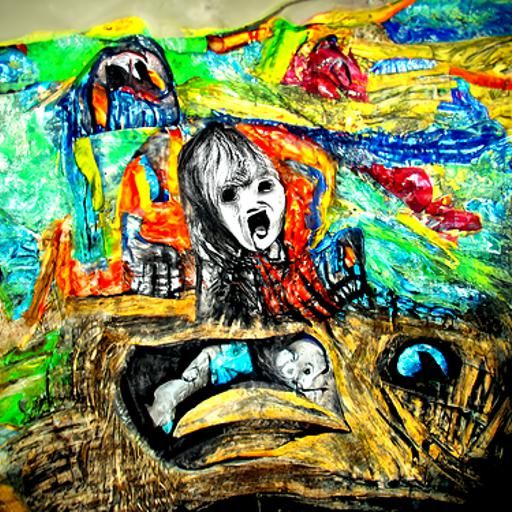 Screaming Child - Two - AI Generated Artwork - NightCafe Creator