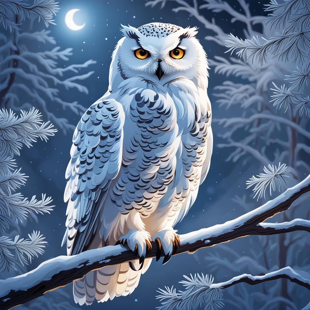 a majestic snowy owl - AI Generated Artwork - NightCafe Creator