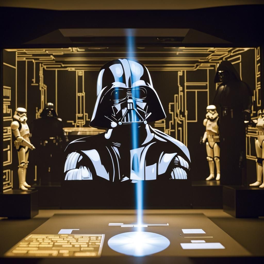 Projector projecting a 3D Hologram of the movie star wars - AI ...