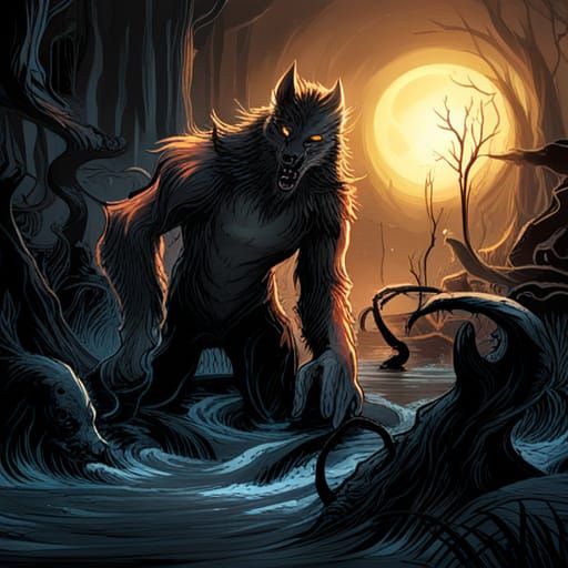 Werewolf Guardian of the dark Forest - AI Generated Artwork - NightCafe ...