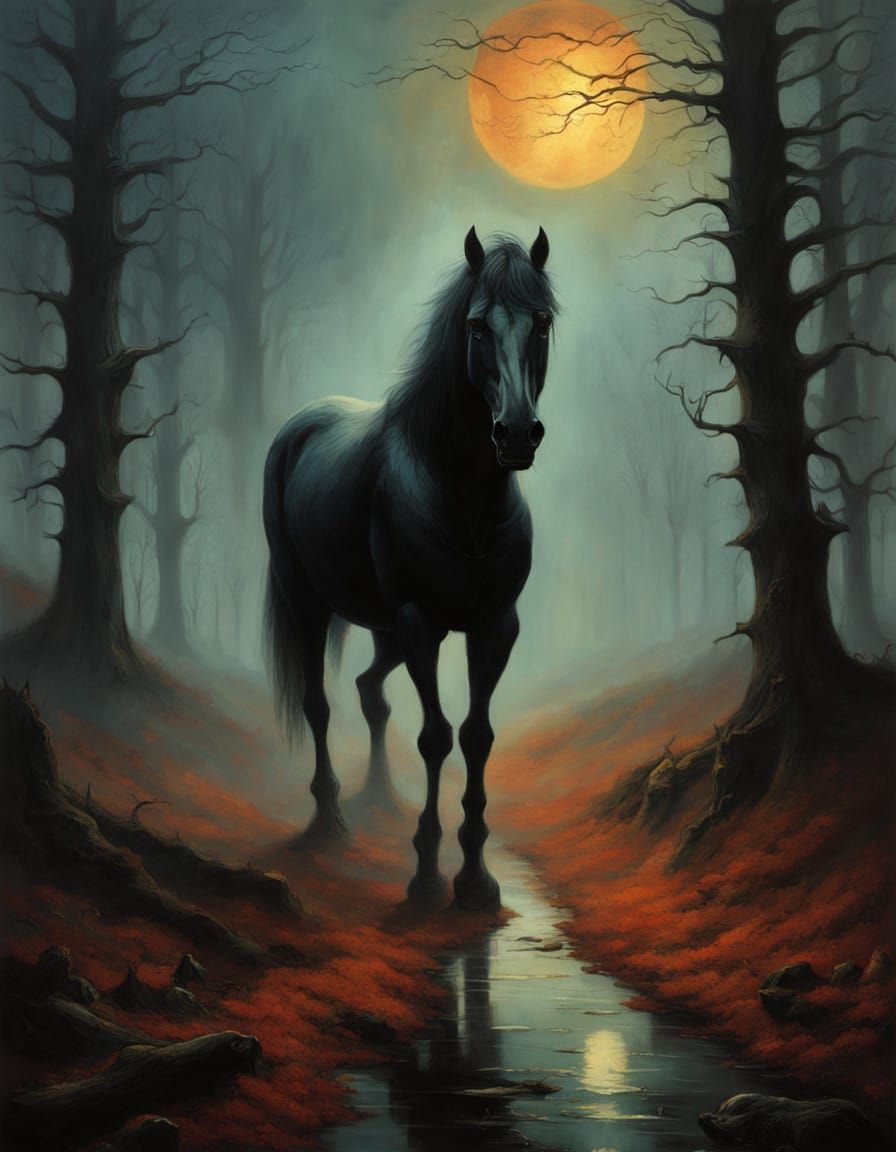 "Ghost horse" - Majestic, Black Pooka Horse Defies Rural Iri...