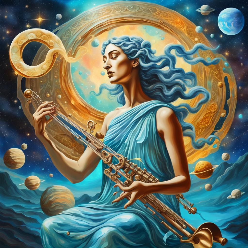 Aphrodite Plays The Lyra In Space II ! - AI Generated Artwork ...