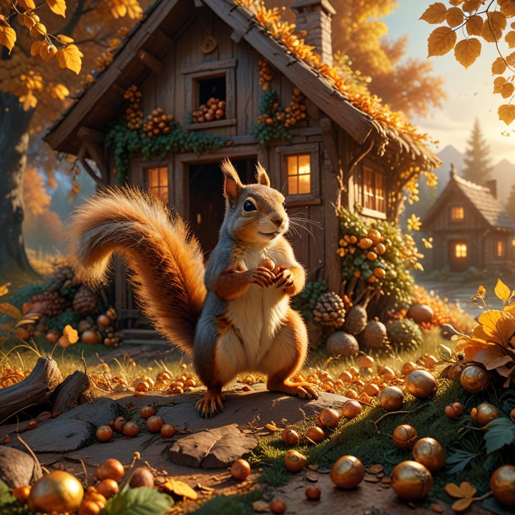 Squirrel dreams (based on A.S. Pushkin's fairy tale)