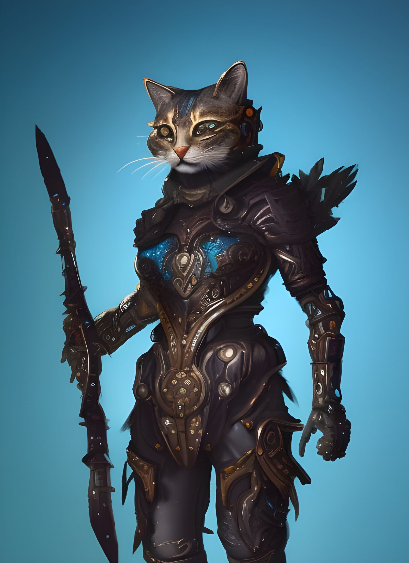 Felinid light gladiator - AI Generated Artwork - NightCafe Creator