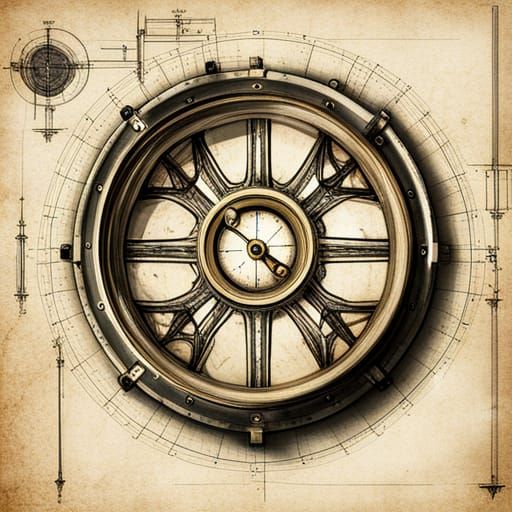BLUEPRINTS to a Time Machine - AI Generated Artwork - NightCafe Creator