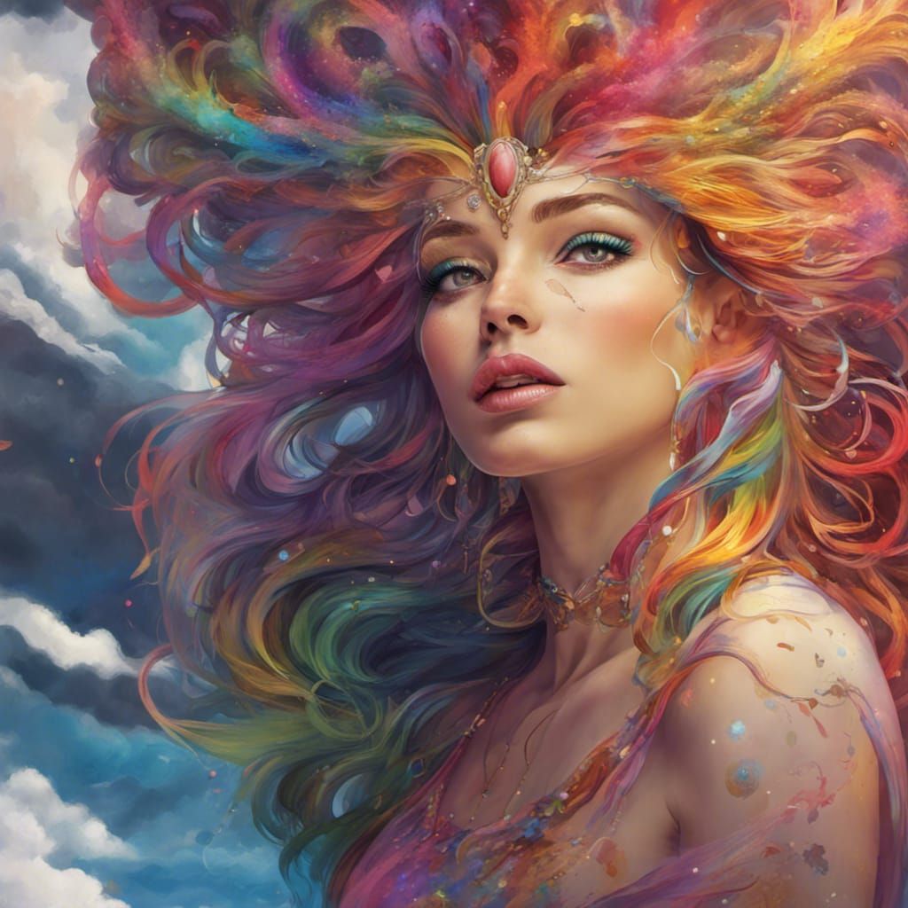 Rainbow goddess - AI Generated Artwork - NightCafe Creator