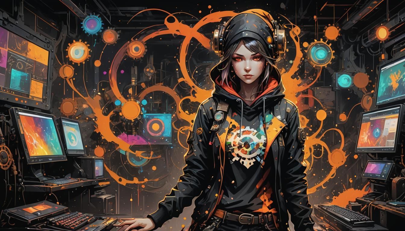 Steampunk hacker - AI Generated Artwork - NightCafe Creator