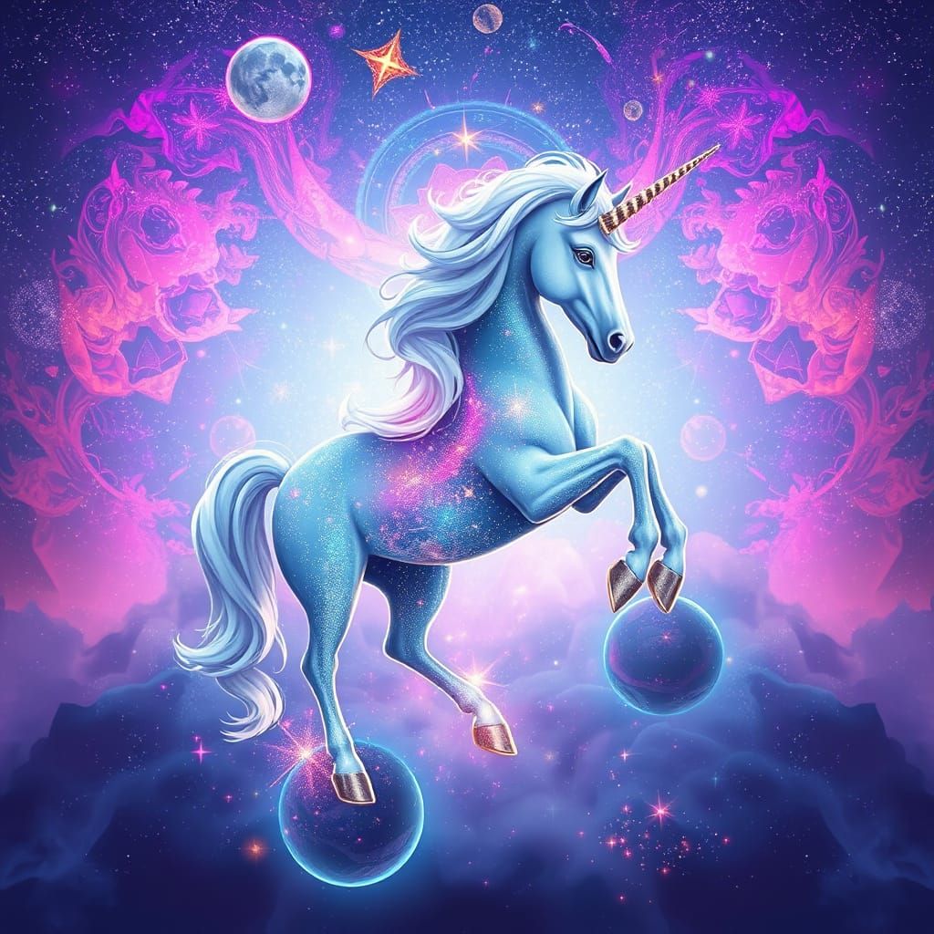 unicorn - Cosmic Unicorn in Vibrant Astral Colors