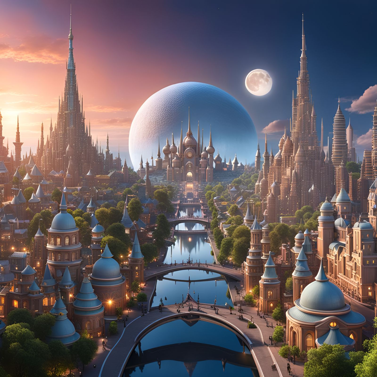Utopian City in a Utopian World. - AI Generated Artwork - NightCafe Creator