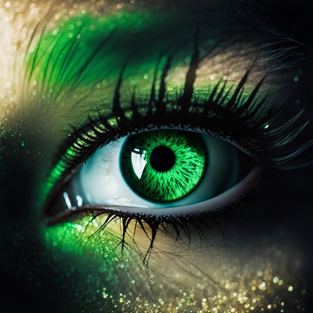 Close-up of a green eye - AI Generated Artwork - NightCafe Creator