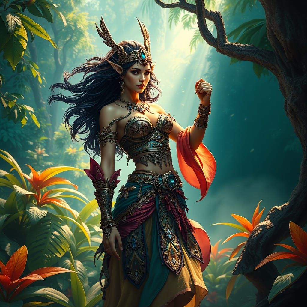 Frank Frazetta-Inspired Jungle Princess in Exquisi... - AI Art