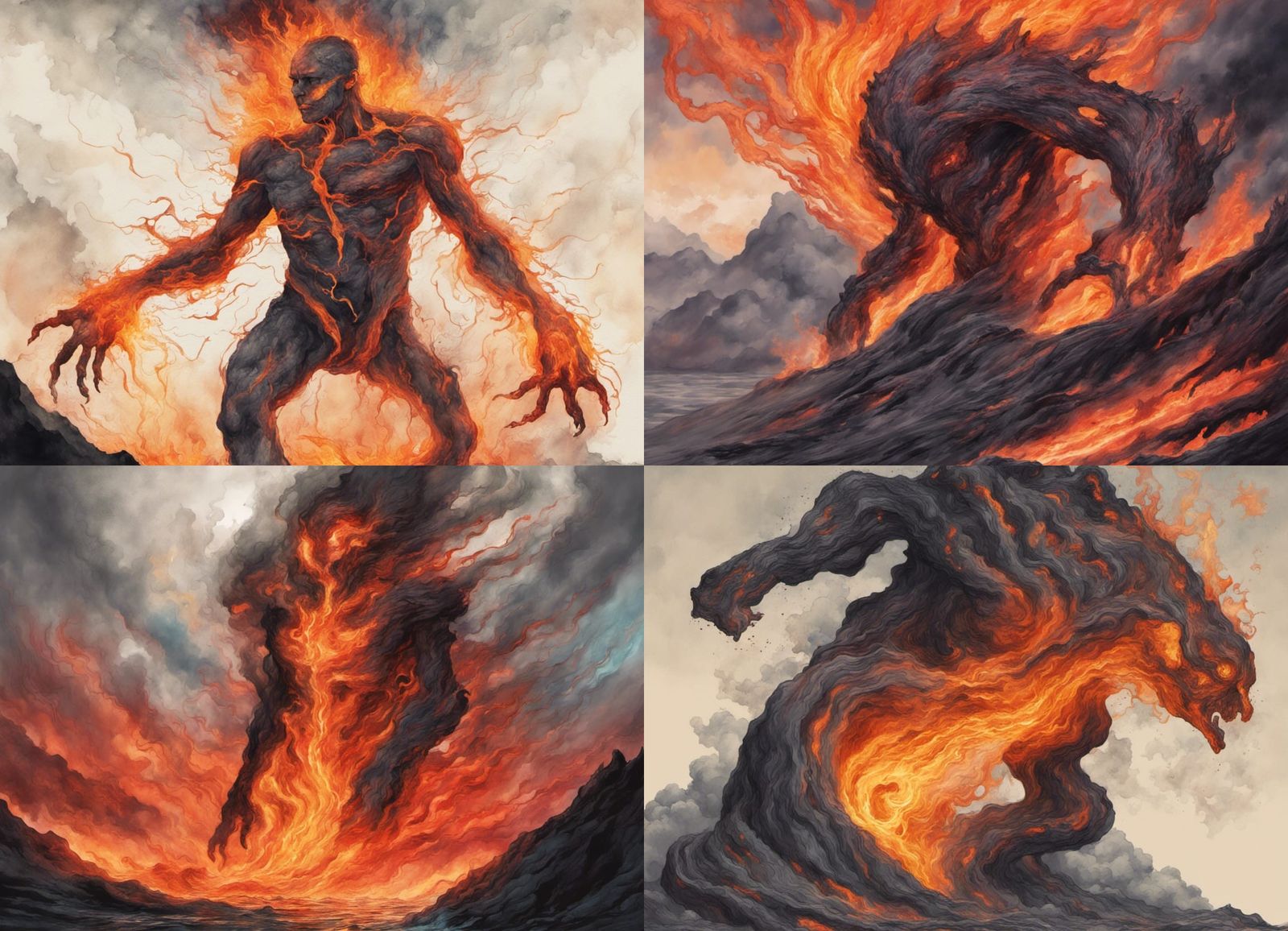An elemental of roughly humanoid shape made entirely from swirling ...
