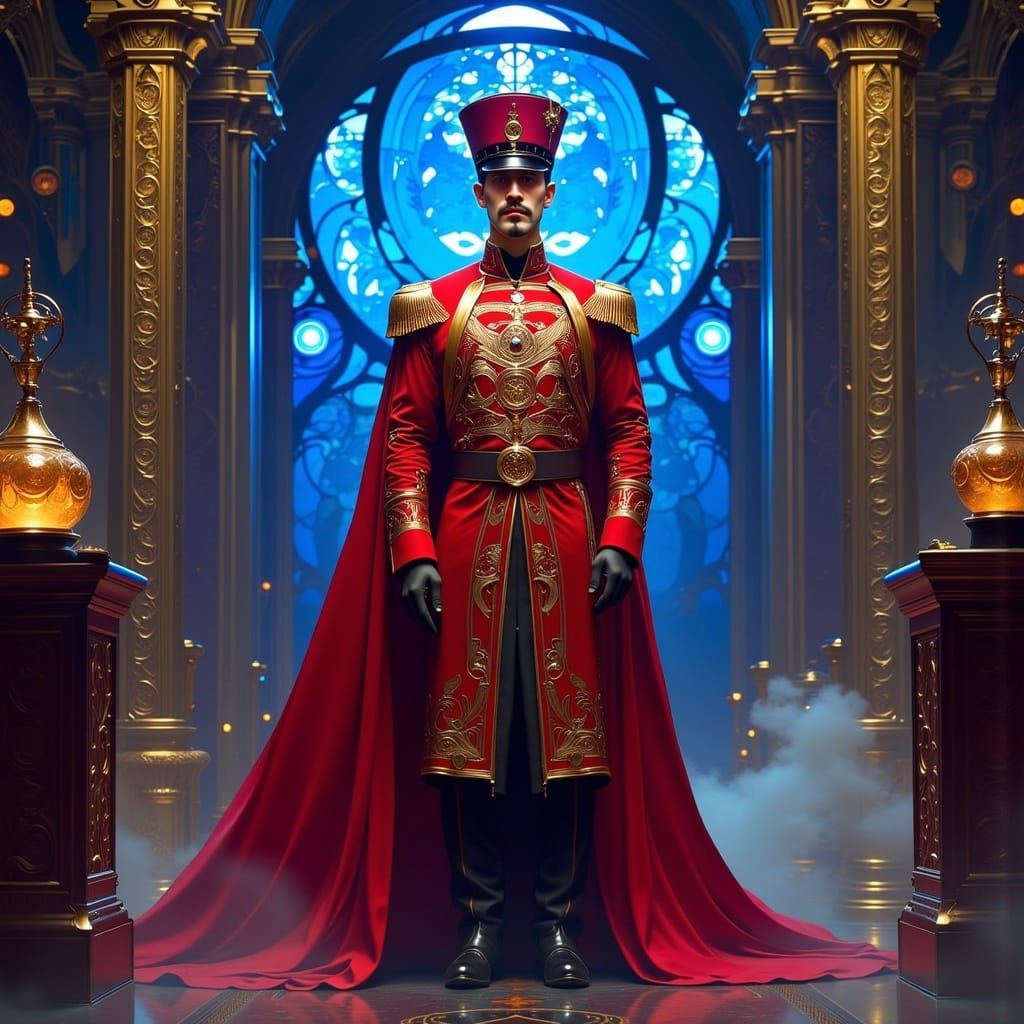 Futuristic British Beefeater in Cyberpunk Art Nouv... - AI Art