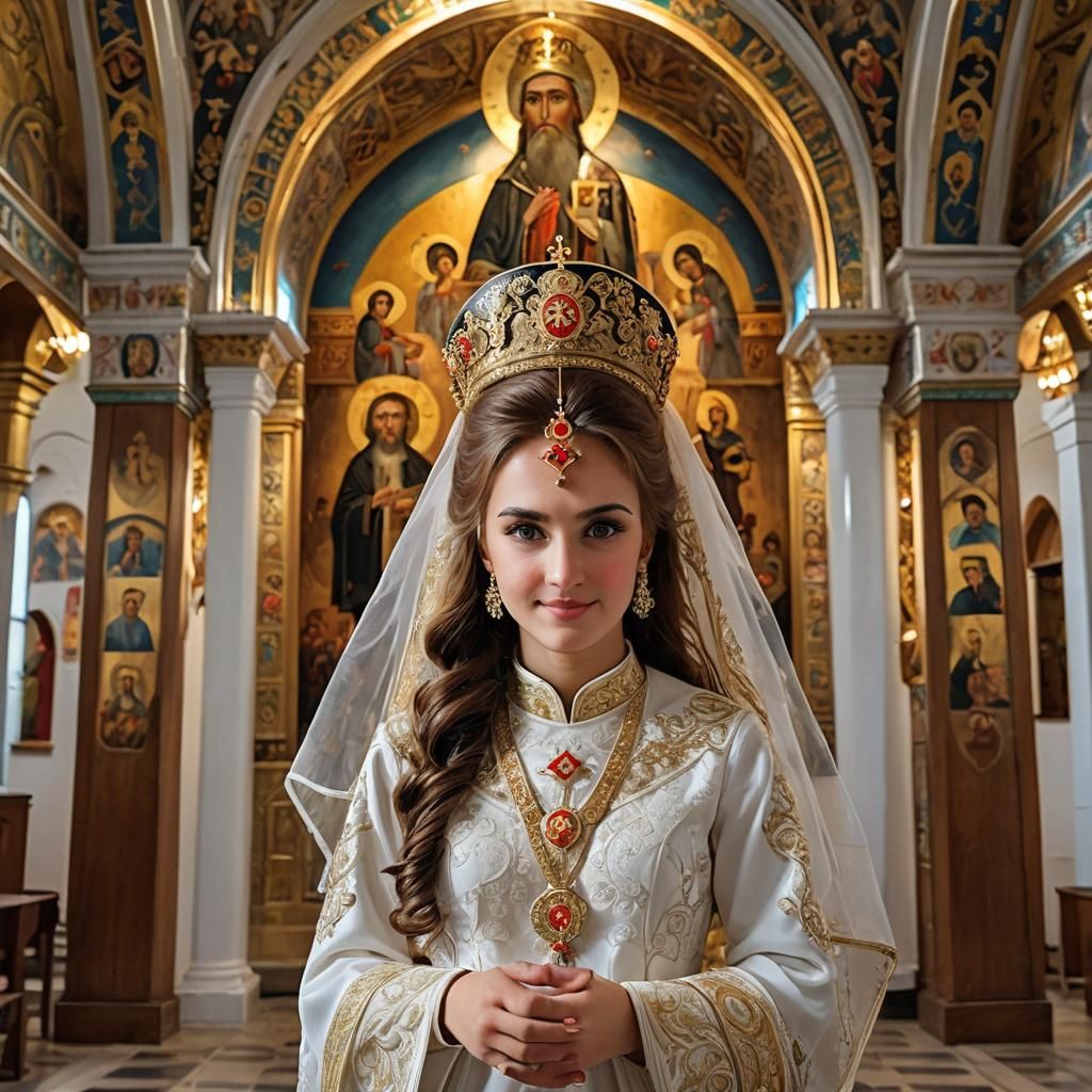 Eastern Orthodox Slavic Bride - AI Generated Artwork - NightCafe Creator