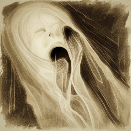 Spooky Ghost sepia portrait - AI Generated Artwork - NightCafe Creator