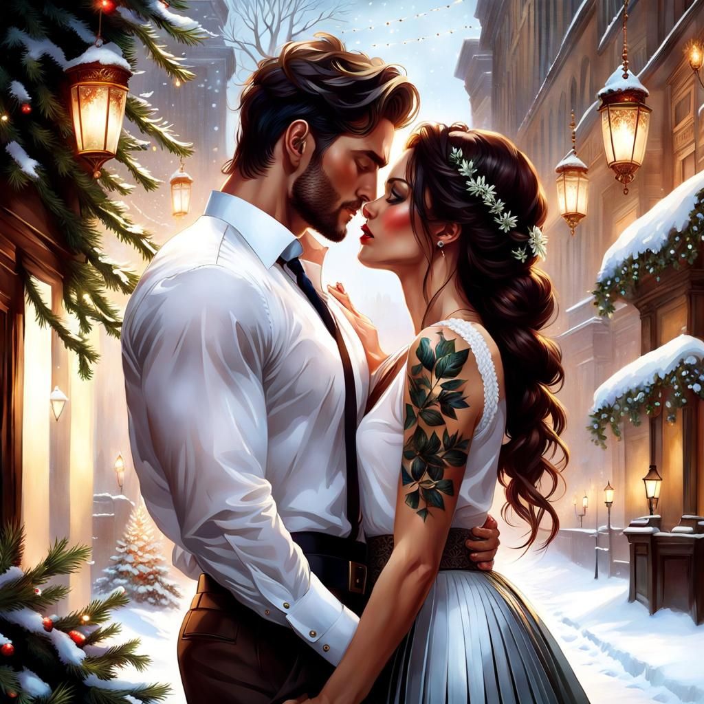 Romantic Winter Kiss - AI Generated Artwork - NightCafe Creator