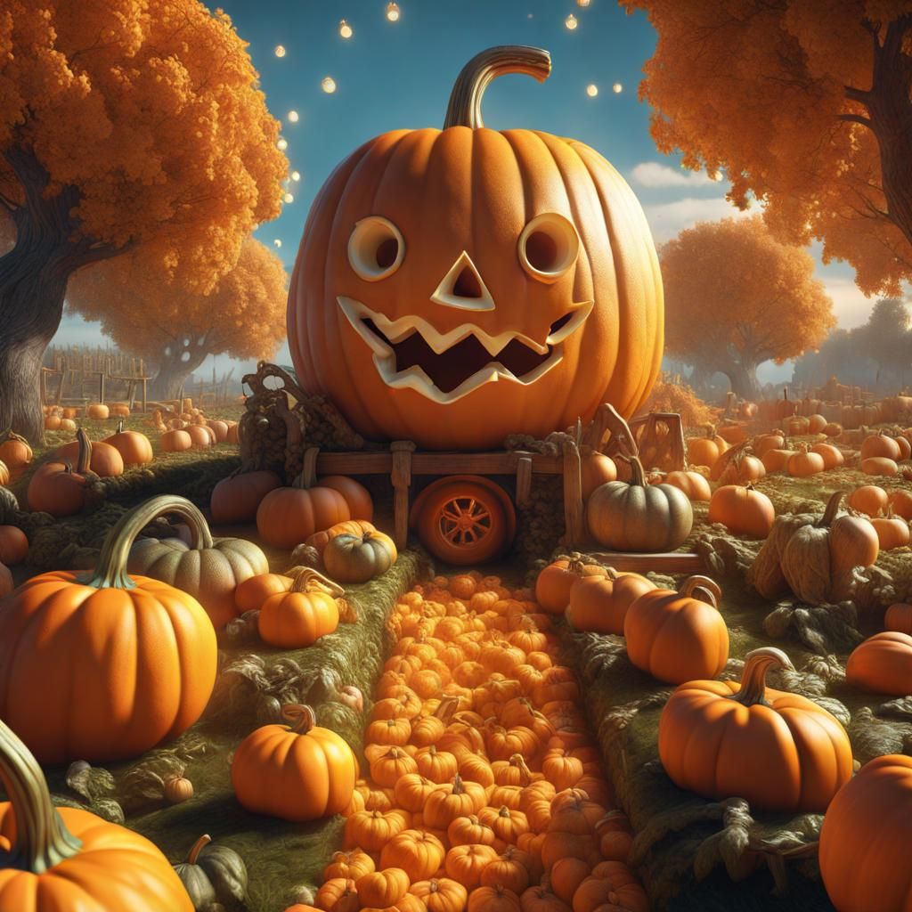 Welcome to the Pumpkin Patch - AI Generated Artwork - NightCafe Creator