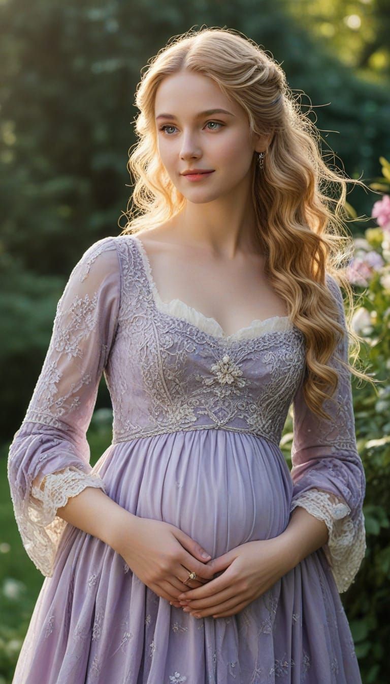 Pregnant 18th century sixteen-year-old