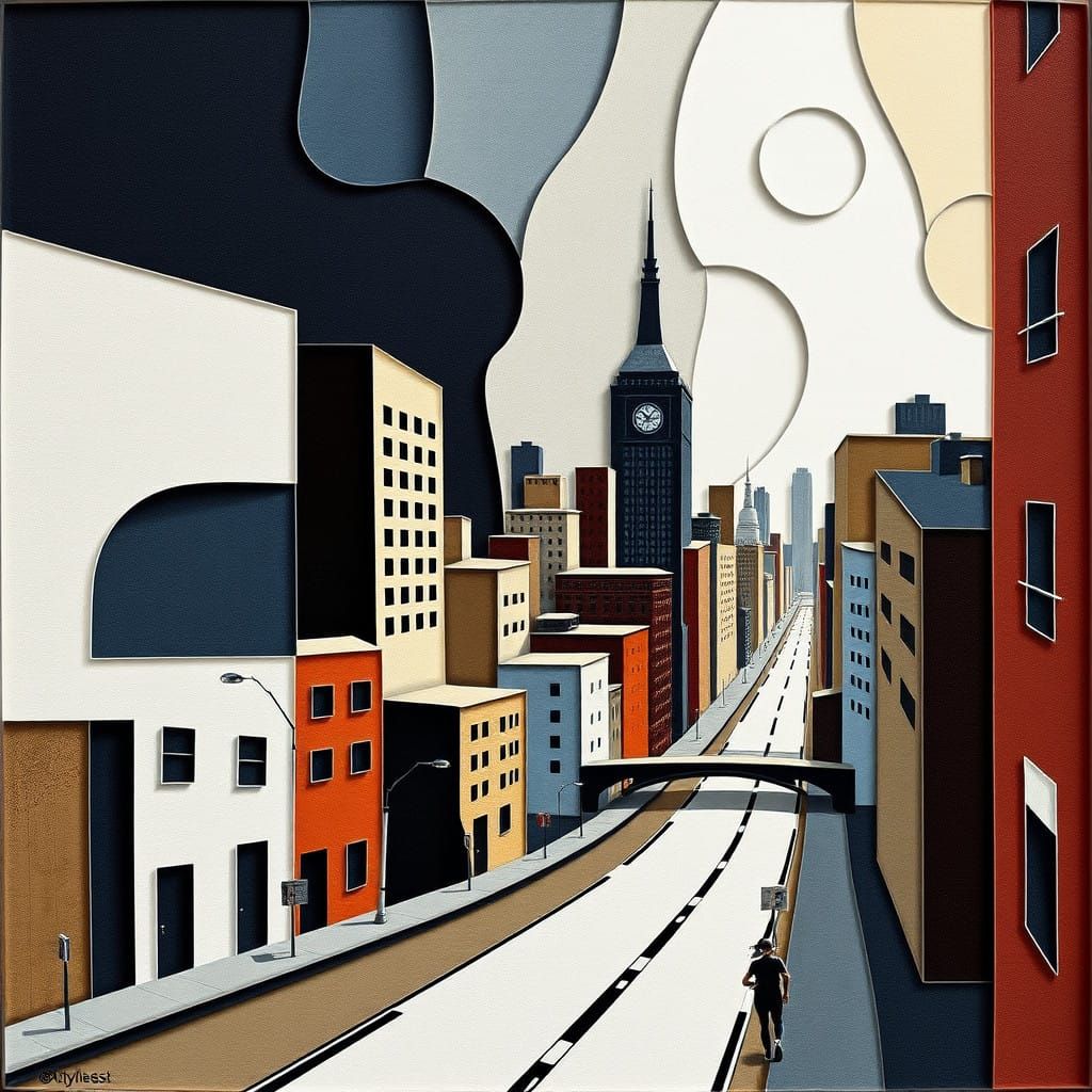 Cubist. Minimalist. Abstract. Naive. Cubist Cityscape. Palette Knife ...