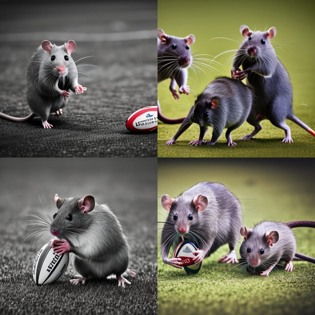 rats playing rugby - AI Generated Artwork - NightCafe Creator