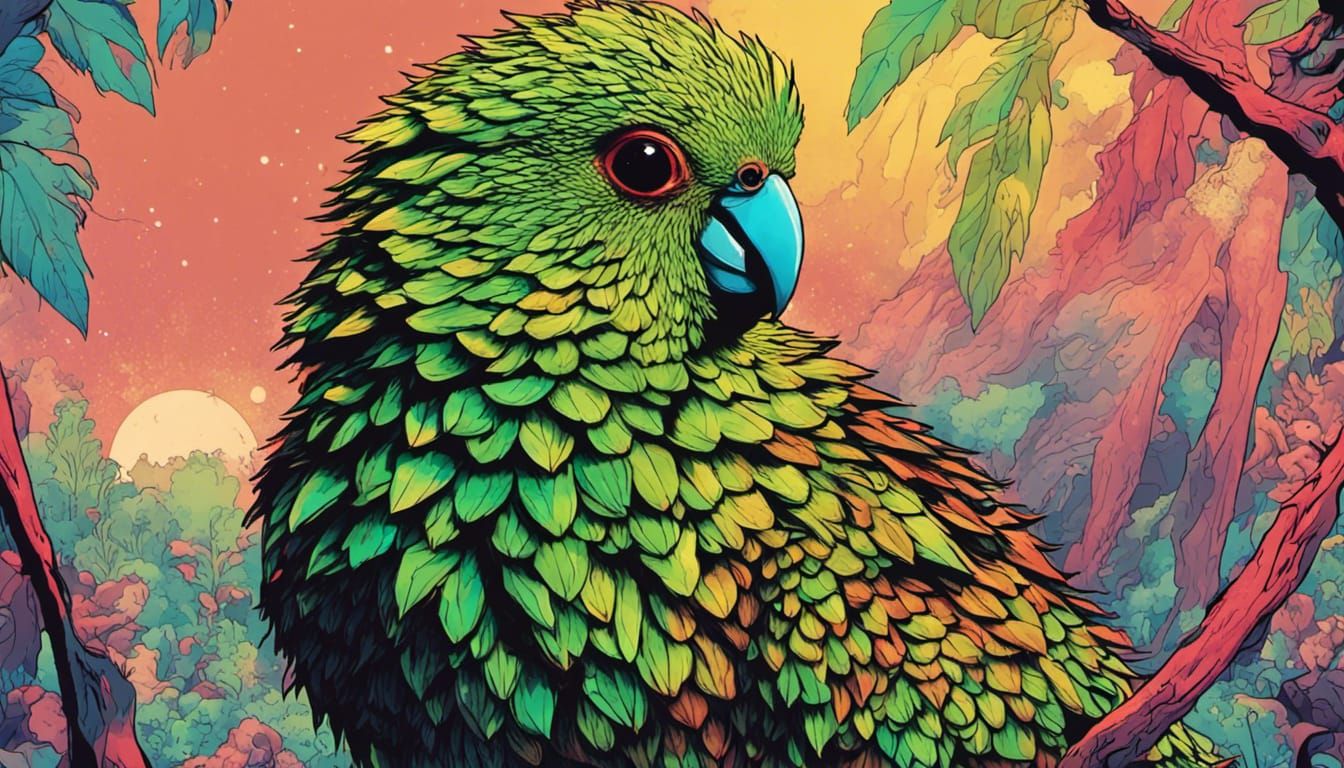 Blue Billed Parakeet - AI Generated Artwork - NightCafe Creator