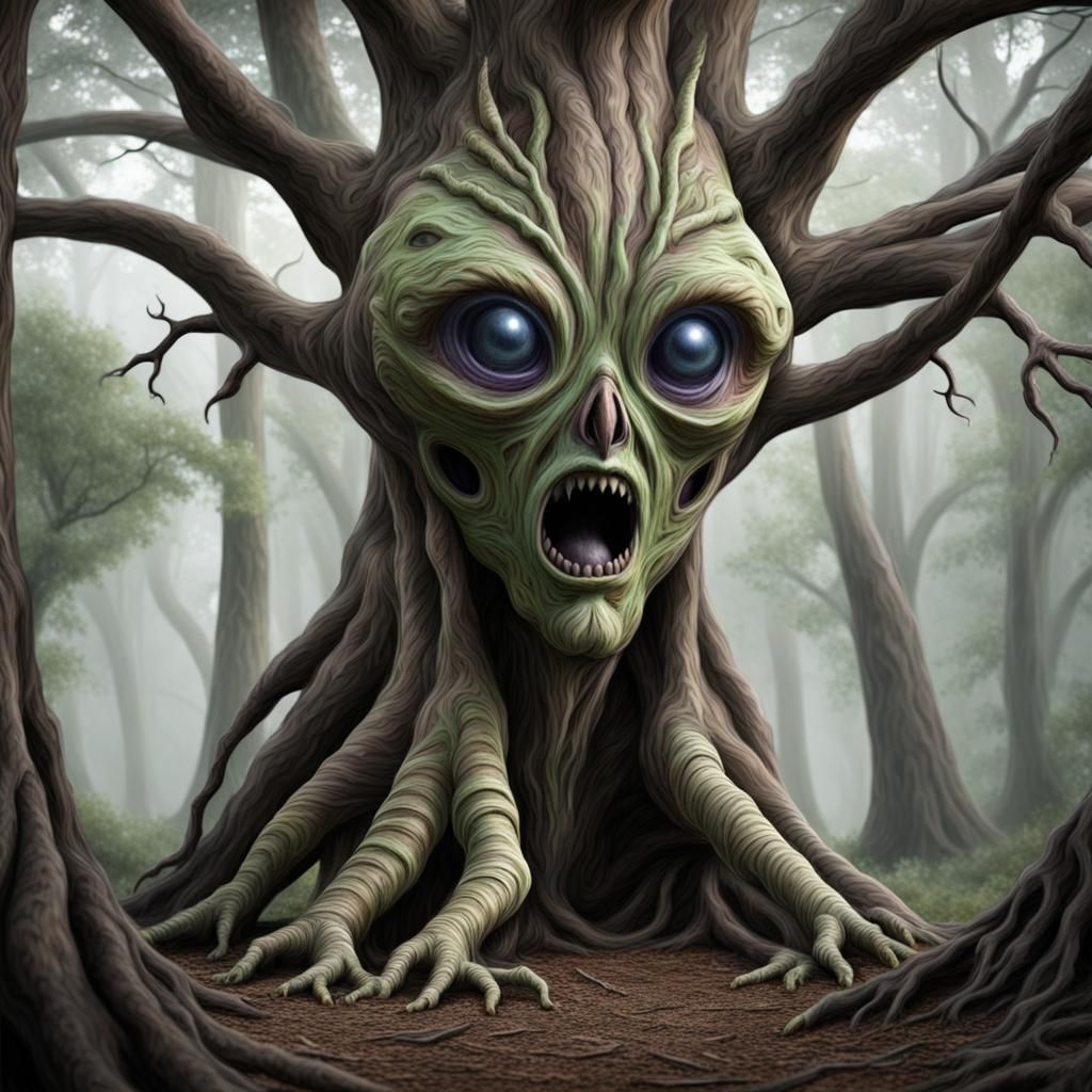 An alien tree creature - AI Generated Artwork - NightCafe Creator