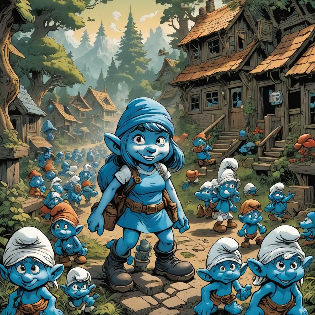 Female smurf is going to Smurftown. The lead smurf has an eye on her ...