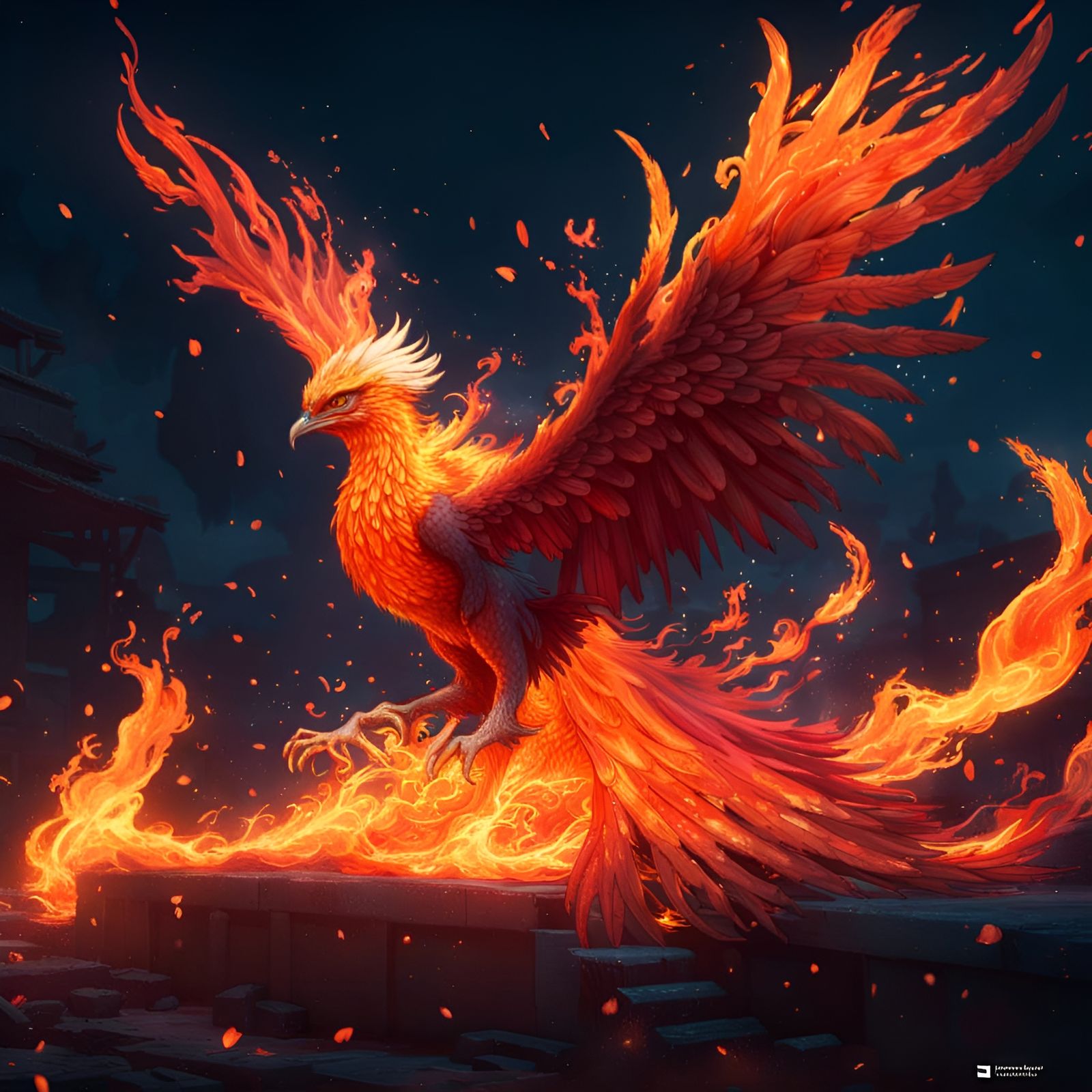 The Immortal Phoenix - AI Generated Artwork - NightCafe Creator