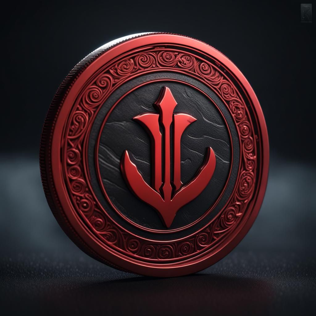 Red Strength Token - AI Generated Artwork - NightCafe Creator