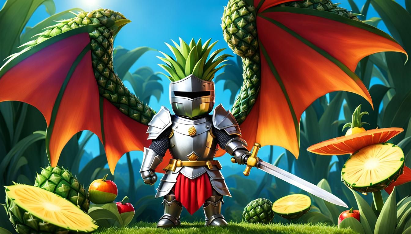 Winged Pineapple knight - AI Generated Artwork - NightCafe Creator