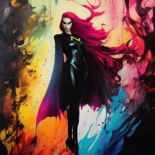 Ink Splash Black Queen Jean Grey - AI Generated Artwork - NightCafe Creator