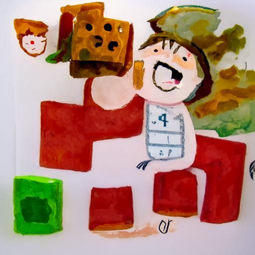 kids playing with numbered blocks Pendleton Ward storybook illustration ...
