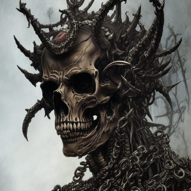 Demonic Death Skull - AI Generated Artwork - NightCafe Creator