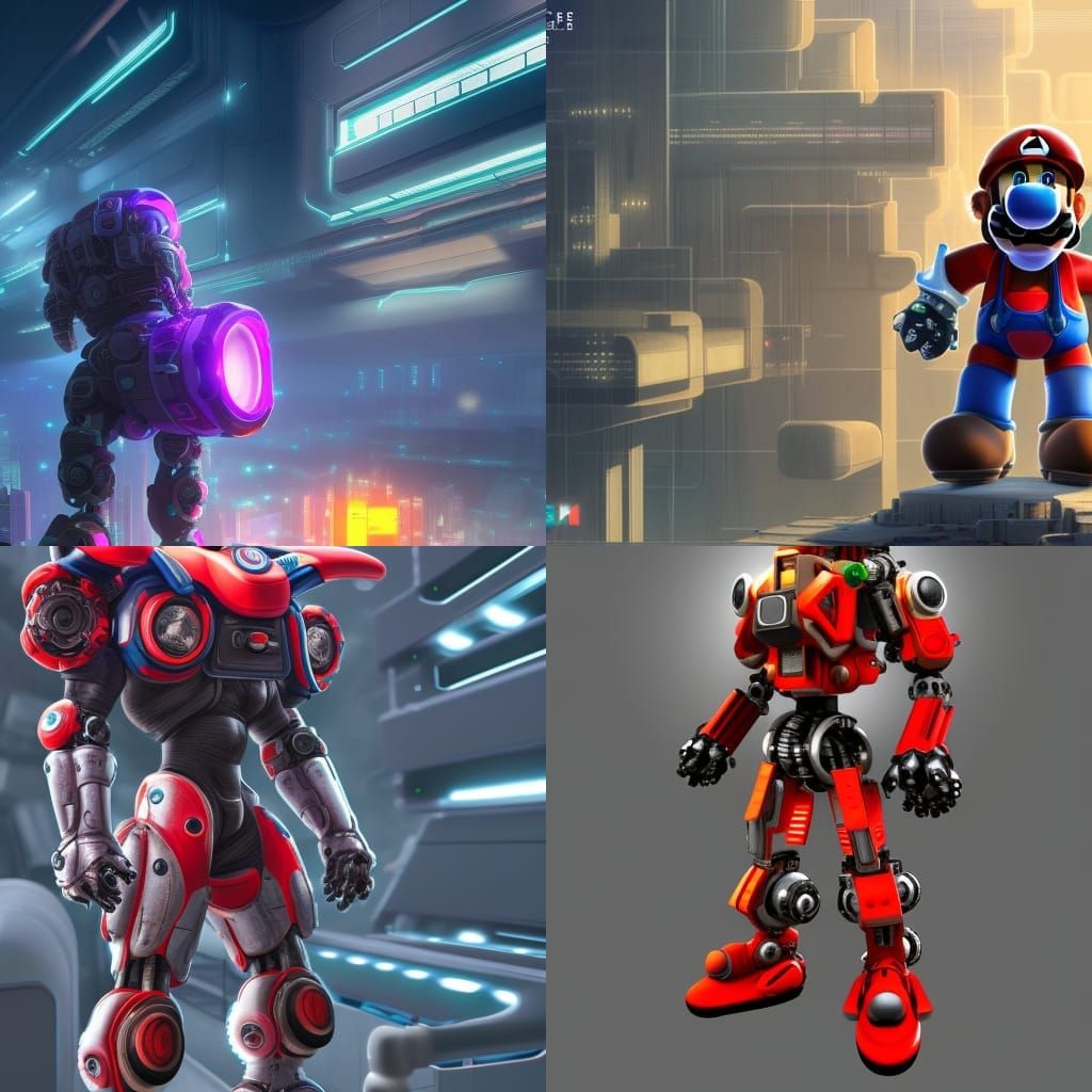 Cyberpunk Super Mario of the future, HD, 8k resolution, realistic - AI ...