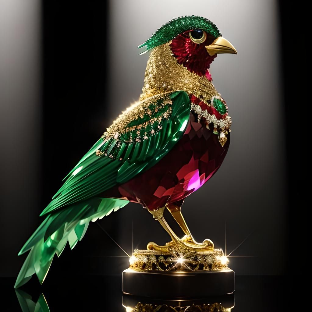 Gemstone Bird (DSv8) - AI Generated Artwork - NightCafe Creator