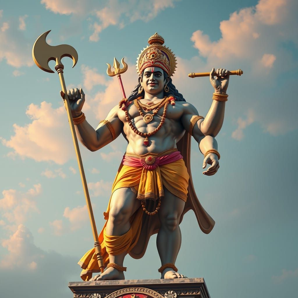 Majestic Lord Krishna as a Chiseled Bodybuilding G... - AI Art