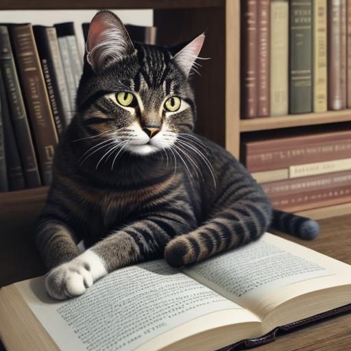 Book. Cat. - AI Generated Artwork - NightCafe Creator