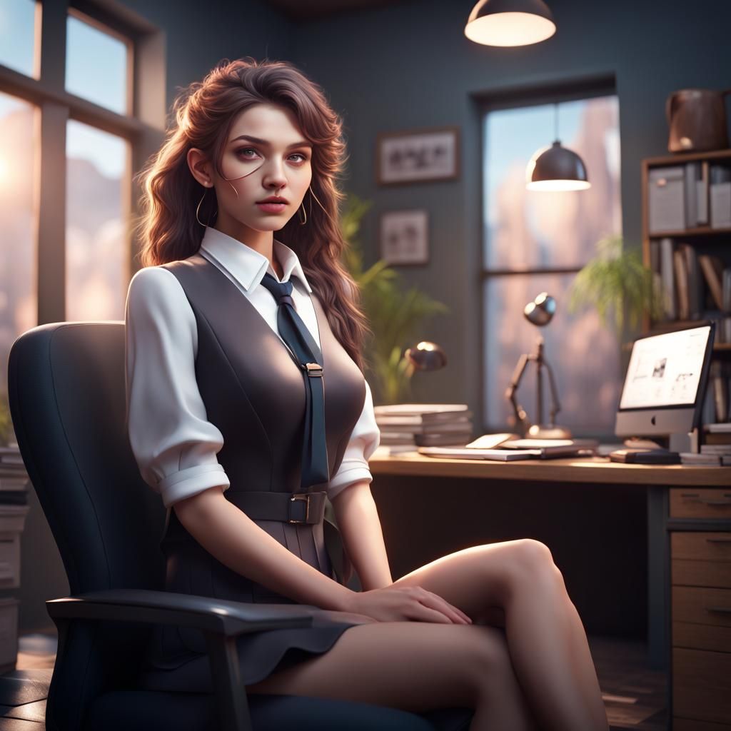 Office girl - AI Generated Artwork - NightCafe Creator
