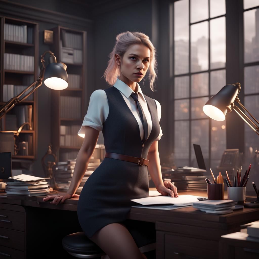 Office girl - AI Generated Artwork - NightCafe Creator