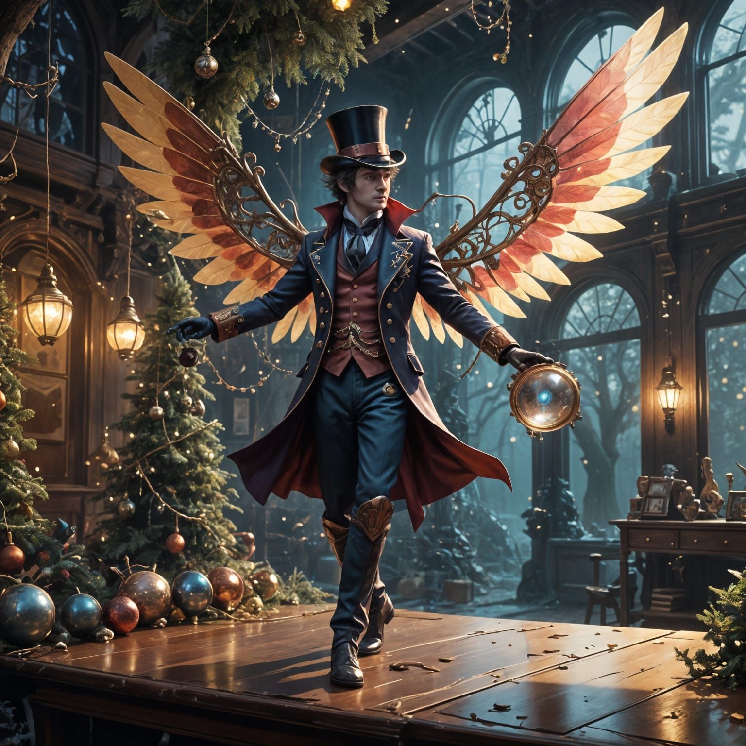 Time to Ring in the New Year! - Steampunk Santa Sprite in Wh...