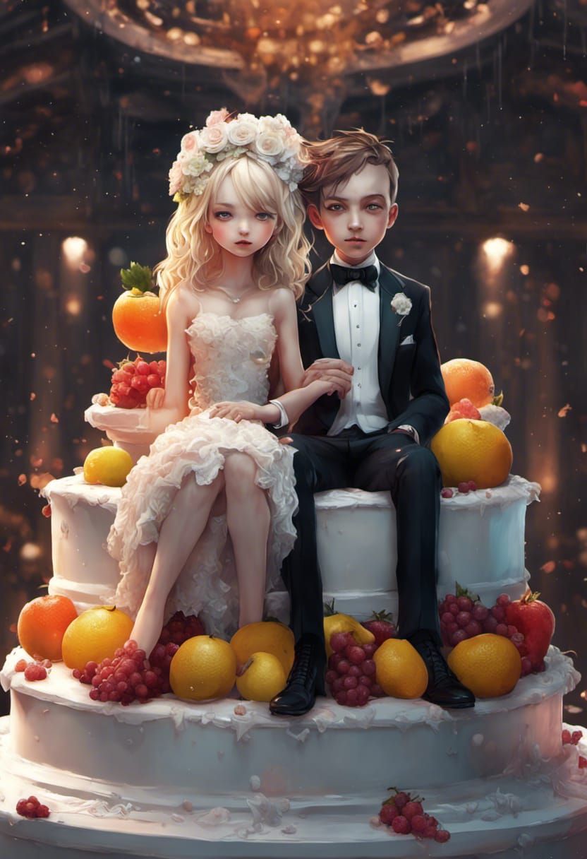 Happy bride and groom - AI Generated Artwork - NightCafe Creator