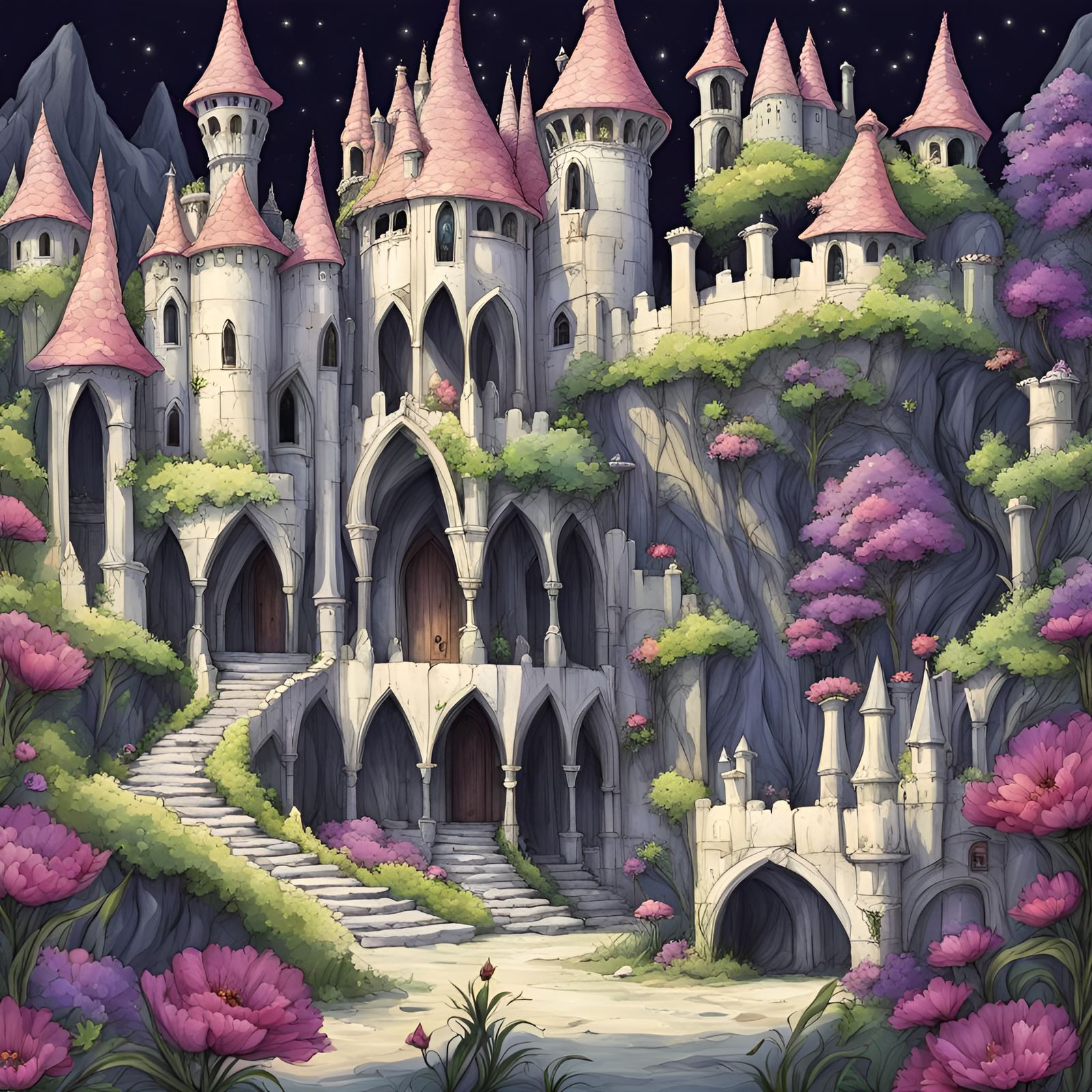 White Fantasy faerie castle, - AI Generated Artwork - NightCafe Creator