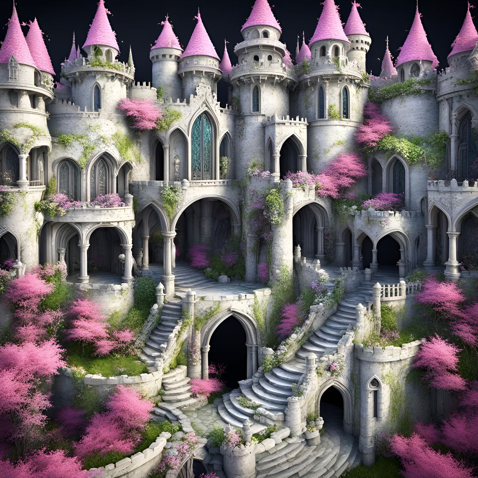 White Fantasy faerie castle, - AI Generated Artwork - NightCafe Creator