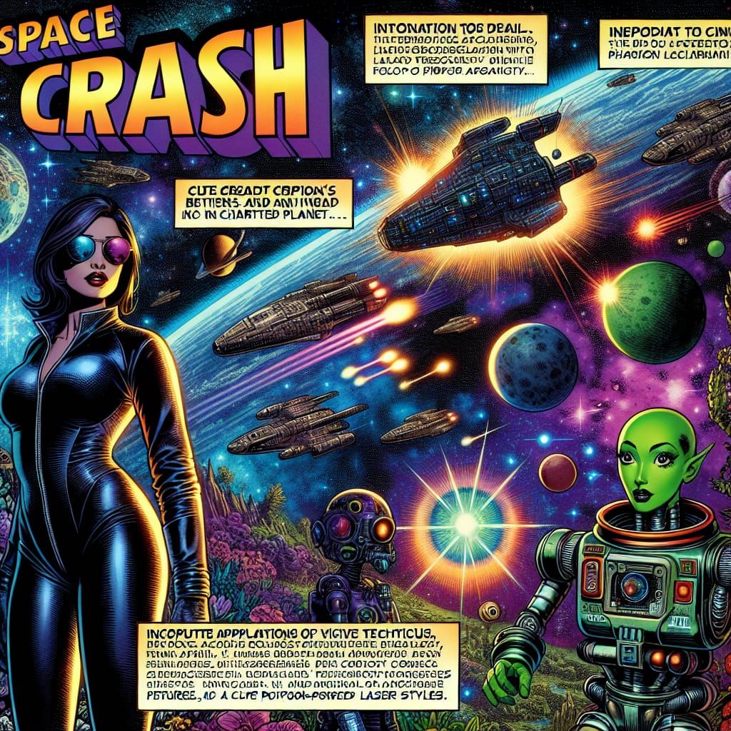 Space Crash Comic Book - AI Generated Artwork - NightCafe Creator