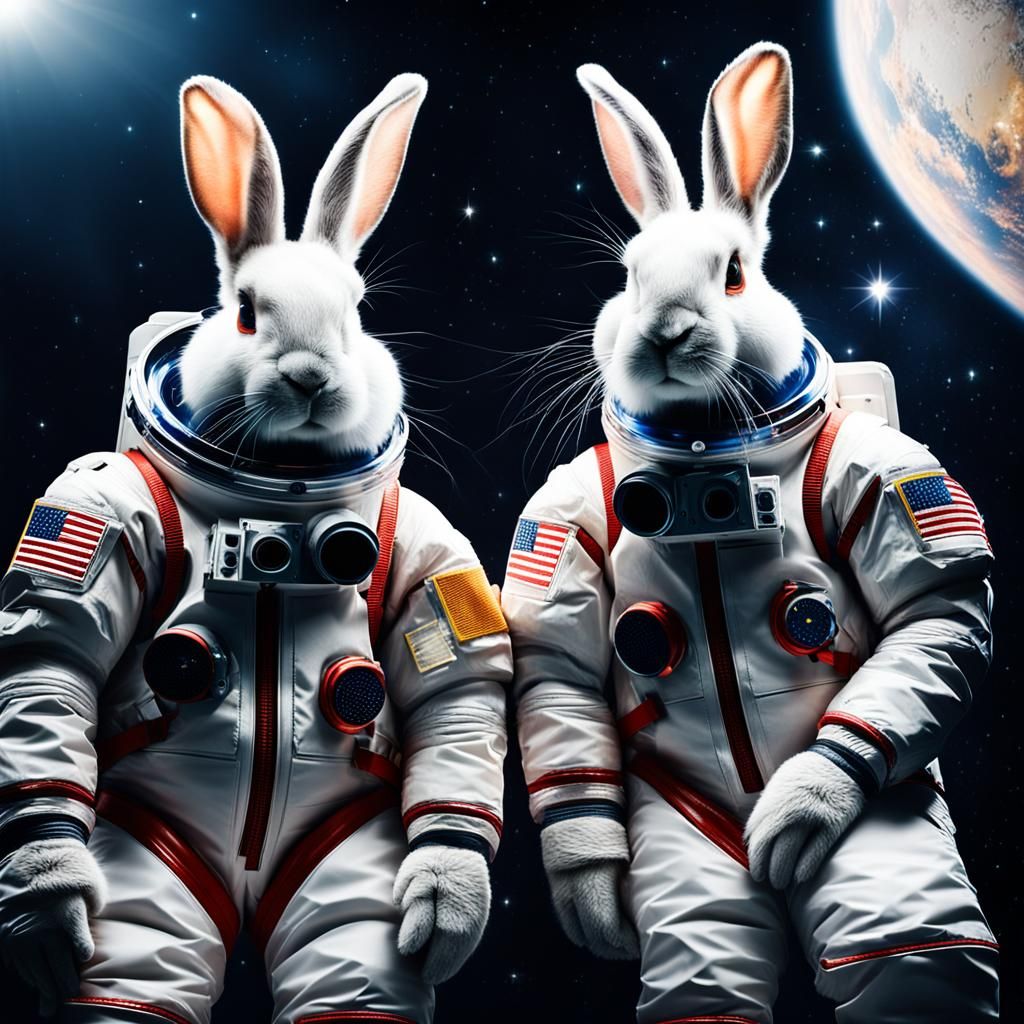 A pair of Space Bunnies - AI Generated Artwork - NightCafe Creator