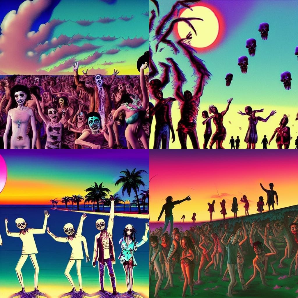 Goodbye zombie beach resort 👋 - AI Generated Artwork - NightCafe Creator