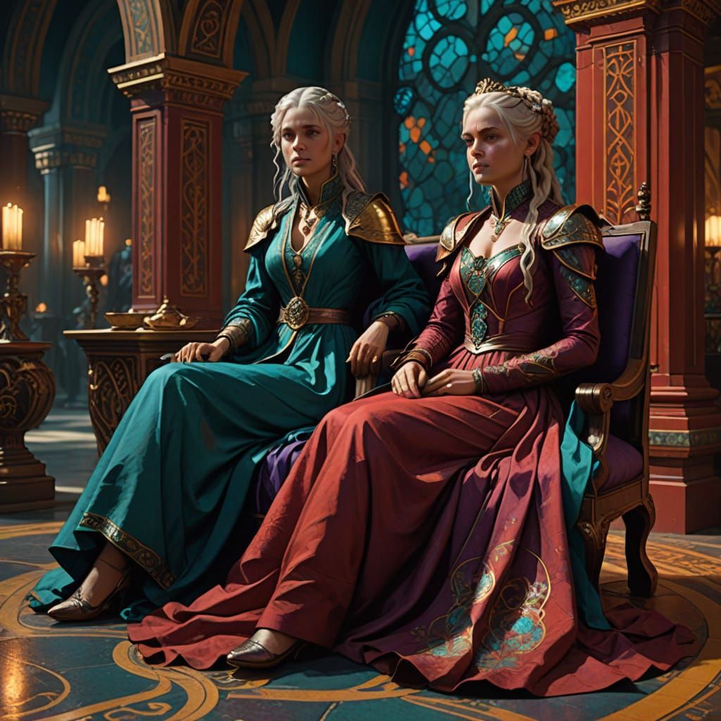 Laena Velaryon and Rhaenyra Targaryen