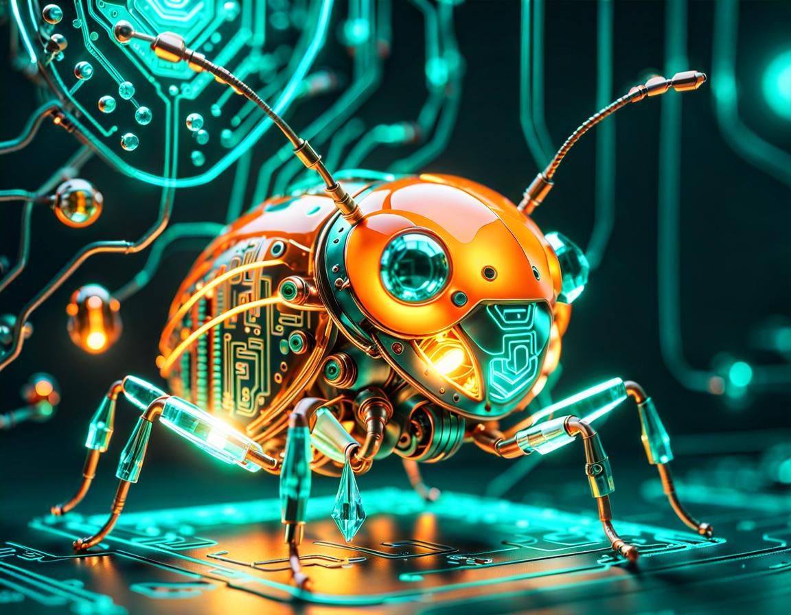 Orange and Teal bug - AI Generated Artwork - NightCafe Creator