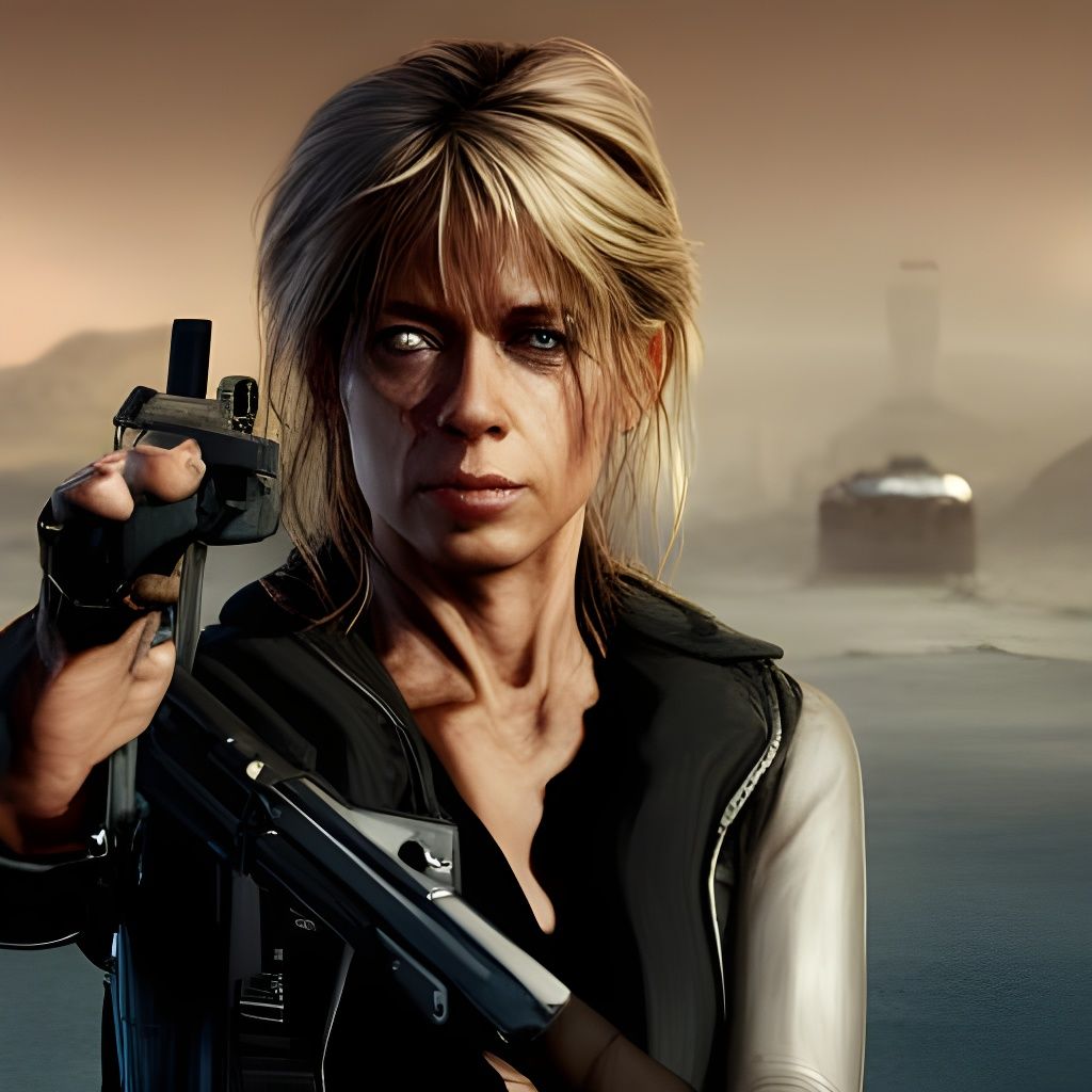 Linda Hamilton as Sarah Connor seeing me become friends with ChatGPT ...